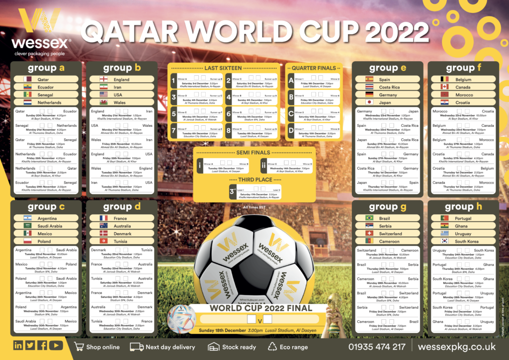 World Cup Wall Chart 2022 Free Download | Full schedule | Print at home