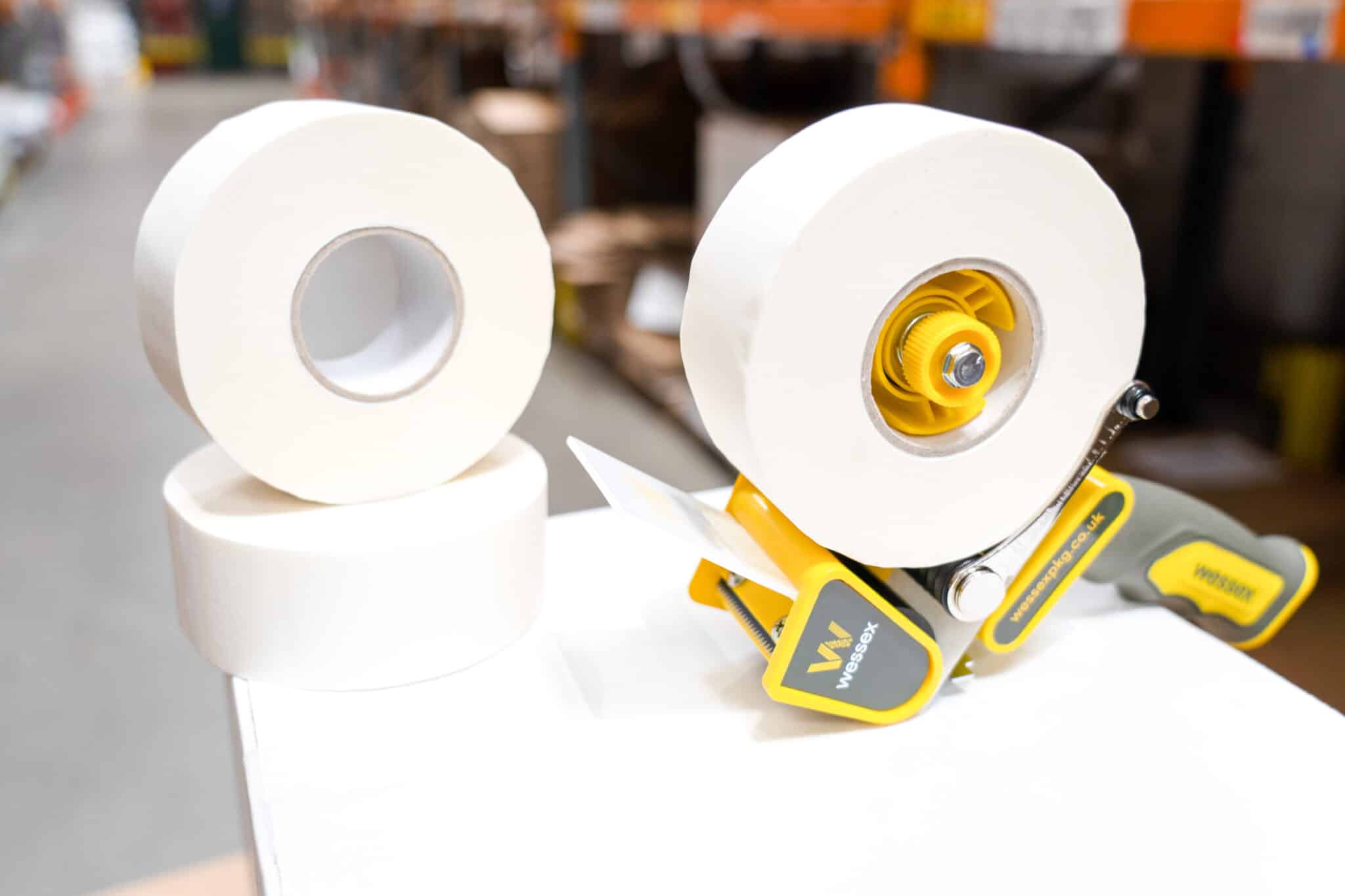 New! White paper self adhesive eco-friendly packing tape